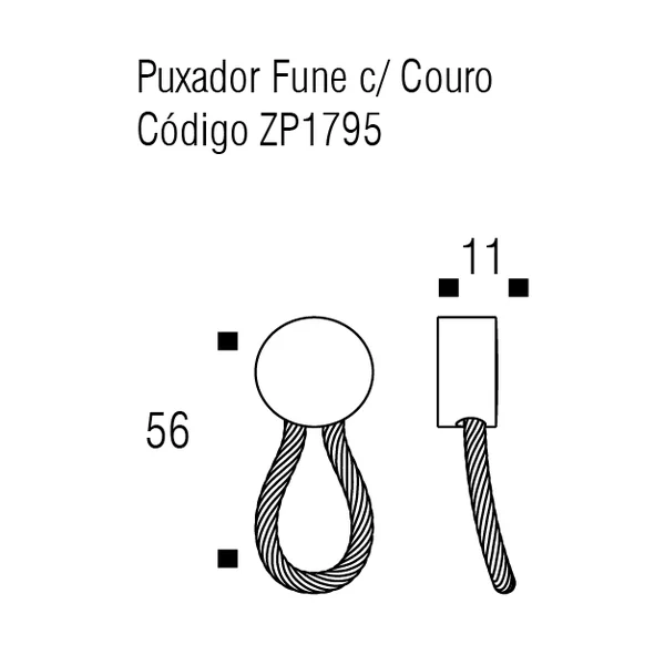 Puxado Ponto Fune Couro Marrom Gold - Zen Design Ponto